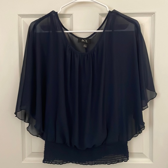 BCX | Tops | Butterfly Bcx Navy Blue Blouse Juniors Large | Poshmark